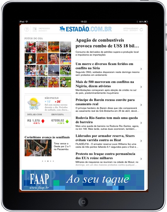 Estadão Tablet: Para alguns usuários do aplicativo para iPad, jornal ...